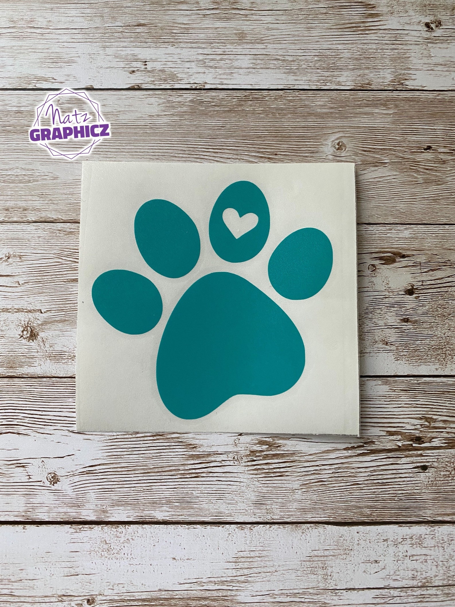 Paw Print W/ Heart #1 Decal, Dog, Paw Heart Decal, Car, Truck, Dog ...