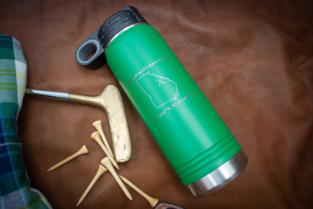 The Golf World Starts Here Water Bottle, Green Water Bottle, Golf Water ...