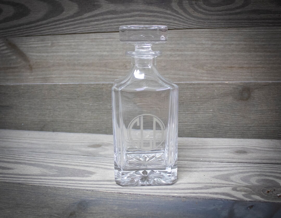 Personalized Square Glass Decanter. Laser Engraved Bourbon Decanter ...