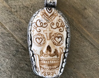 Bone Carved Rabbit Pendant, Handcrafted, Nepalese, Tibetan Repousse ...