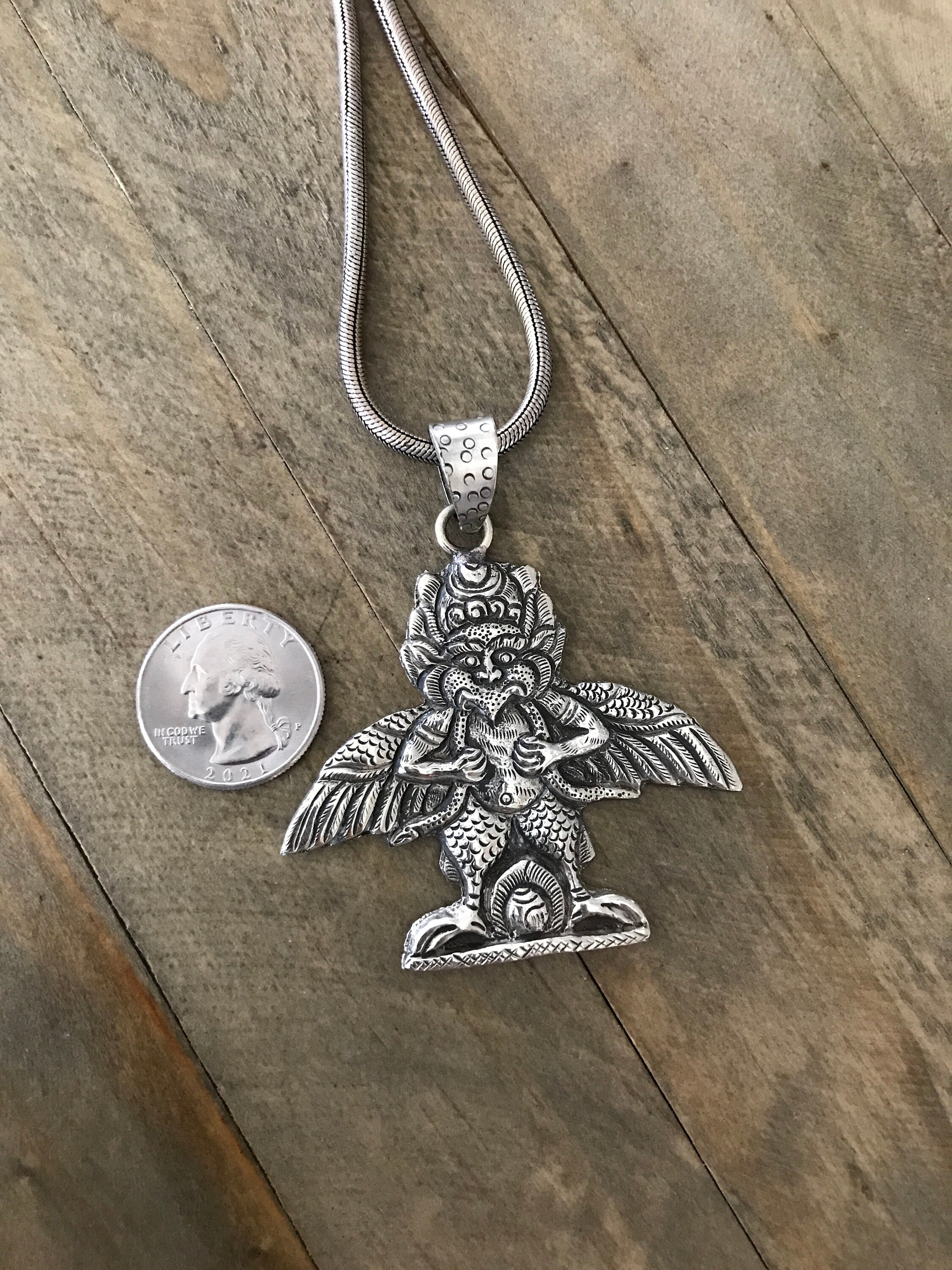 Garuda Pendant Tibetan Silver Handcrafted Nepalese - Etsy