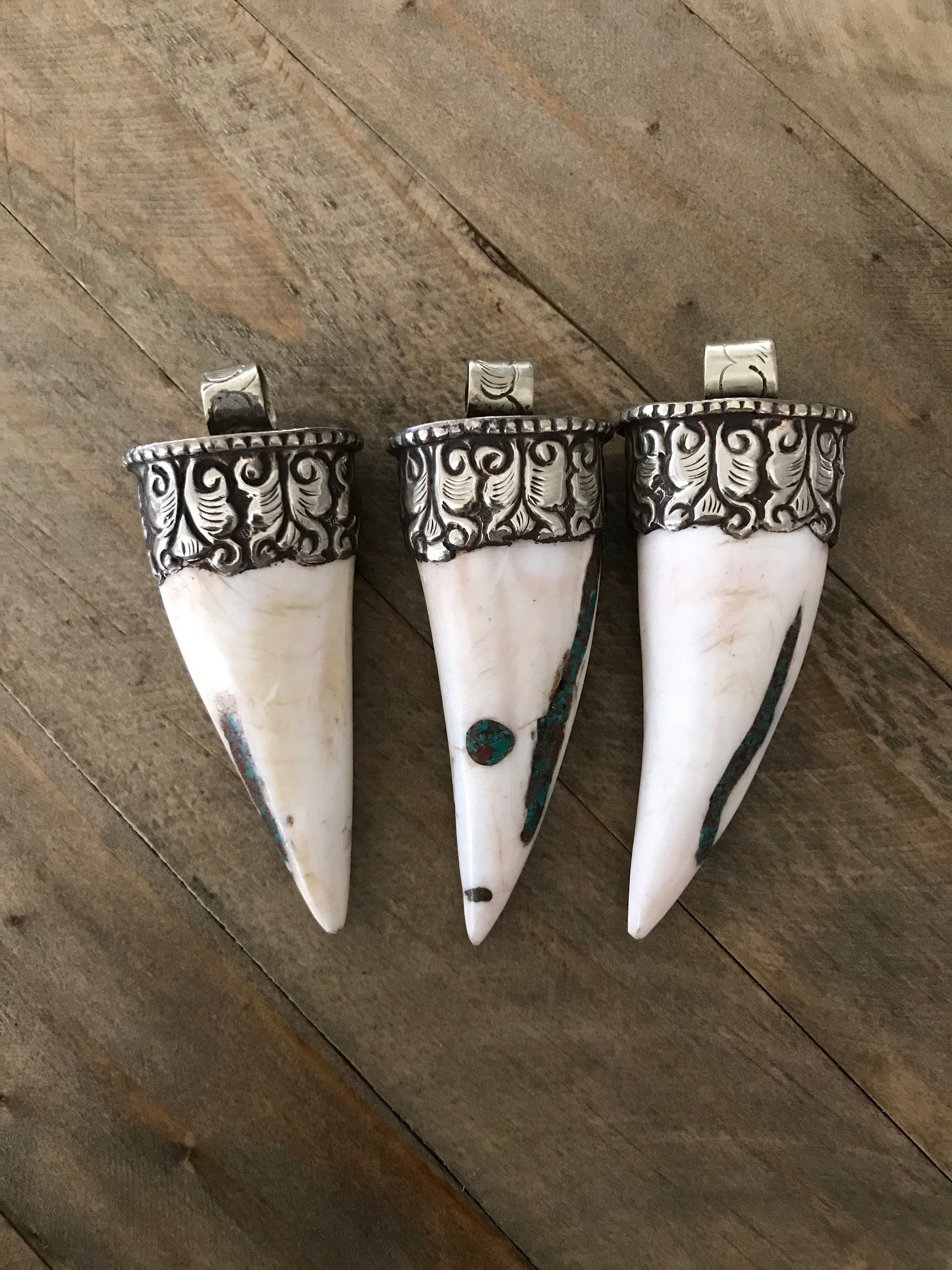 Large Shell Tooth Pendant Handcrafted Nepalese Tibetan - Etsy