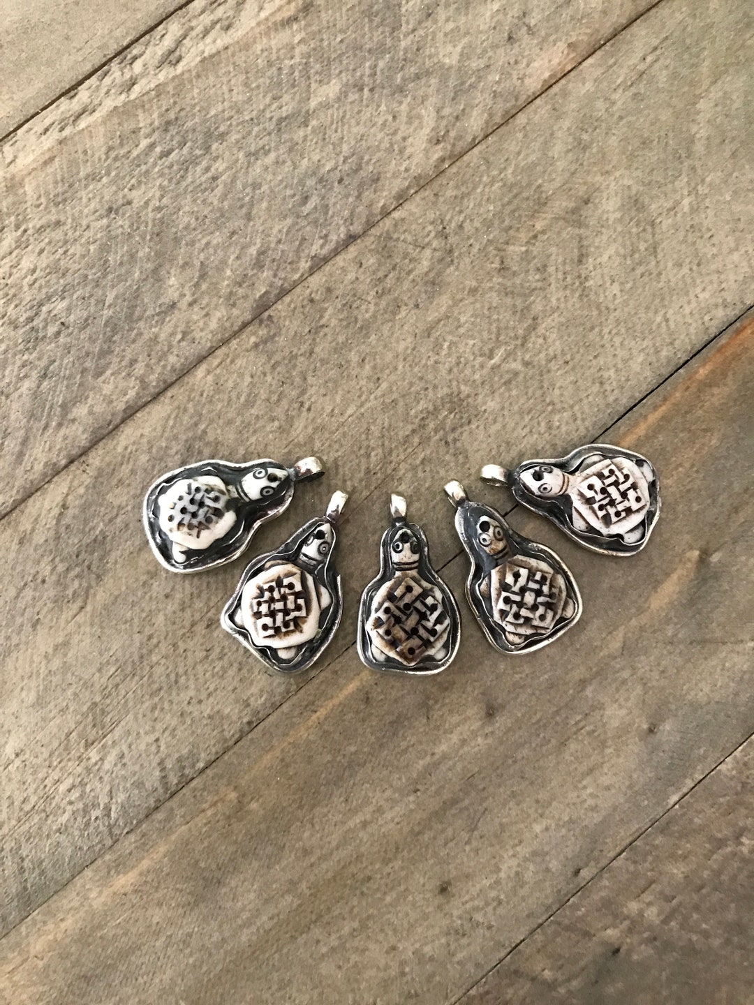 Small Bone Turtle Charm Pendants, Handcrafted, Nepalese, Tibetan ...