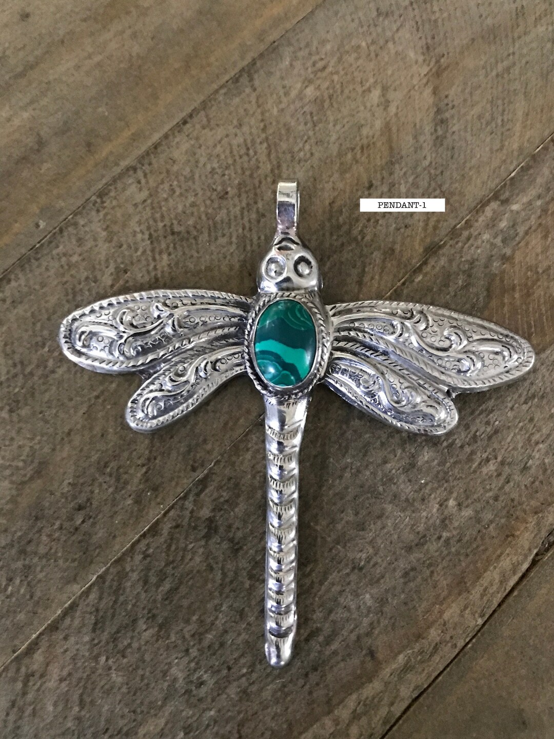 Dragonfly Pendant Set With Malachite, Handcrafted, Nepalese, Tibetan ...
