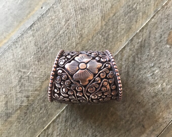 Large Copper Bead, Handcrafted, Nepalese, Tibetan, Himalayan, Focal ...