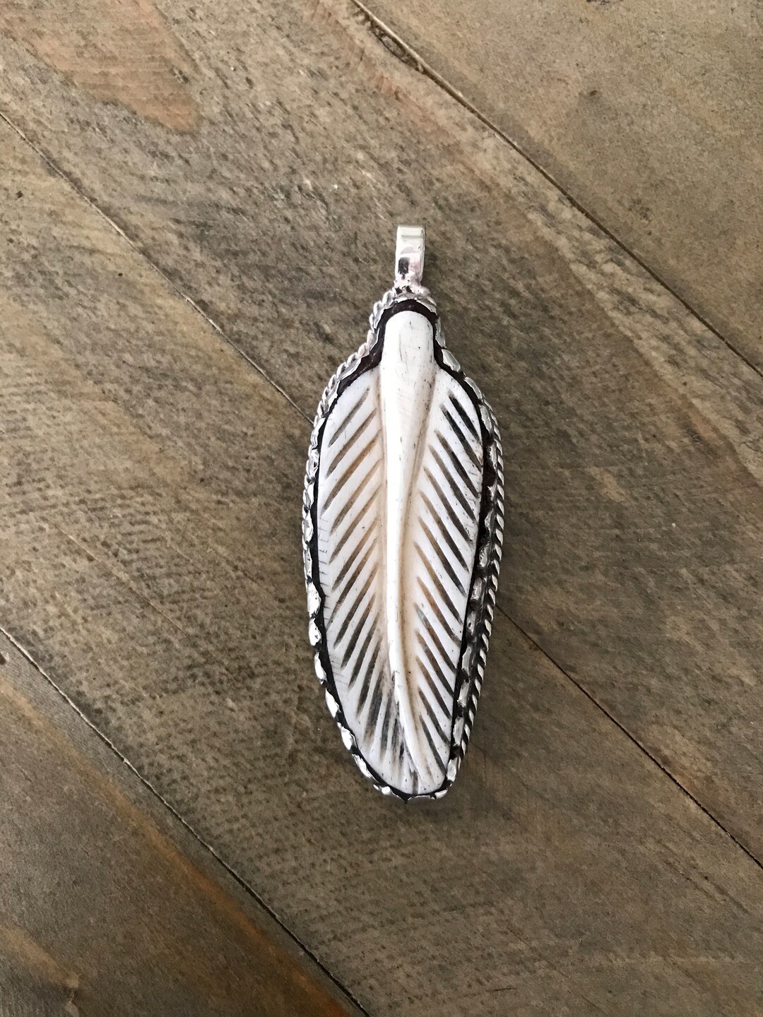 Bone Leaf Pendant, Handcrafted, Nepalese, Tibetan Repousse Silver ...