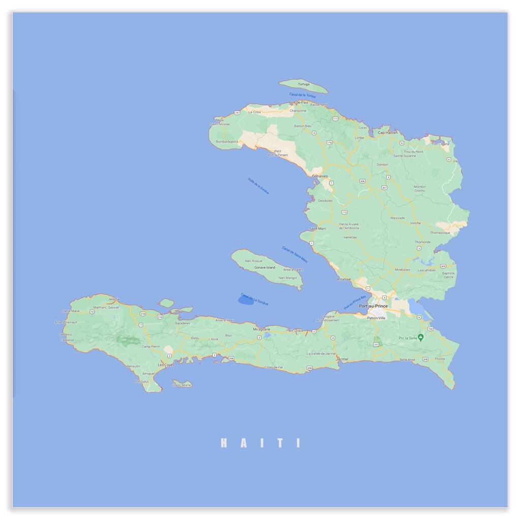 Map of Haiti Print Haiti country map printed poster FREE | Etsy