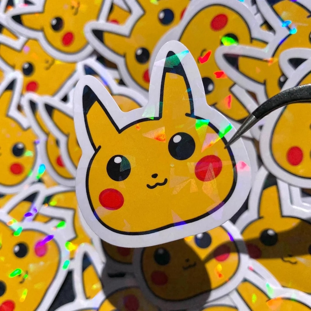 Pikachu Burobu Holographic Sticker - Etsy
