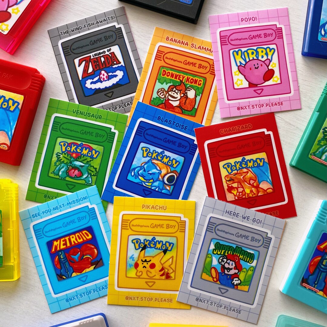 Game Boy Cartridge Doodle Sticker - Etsy