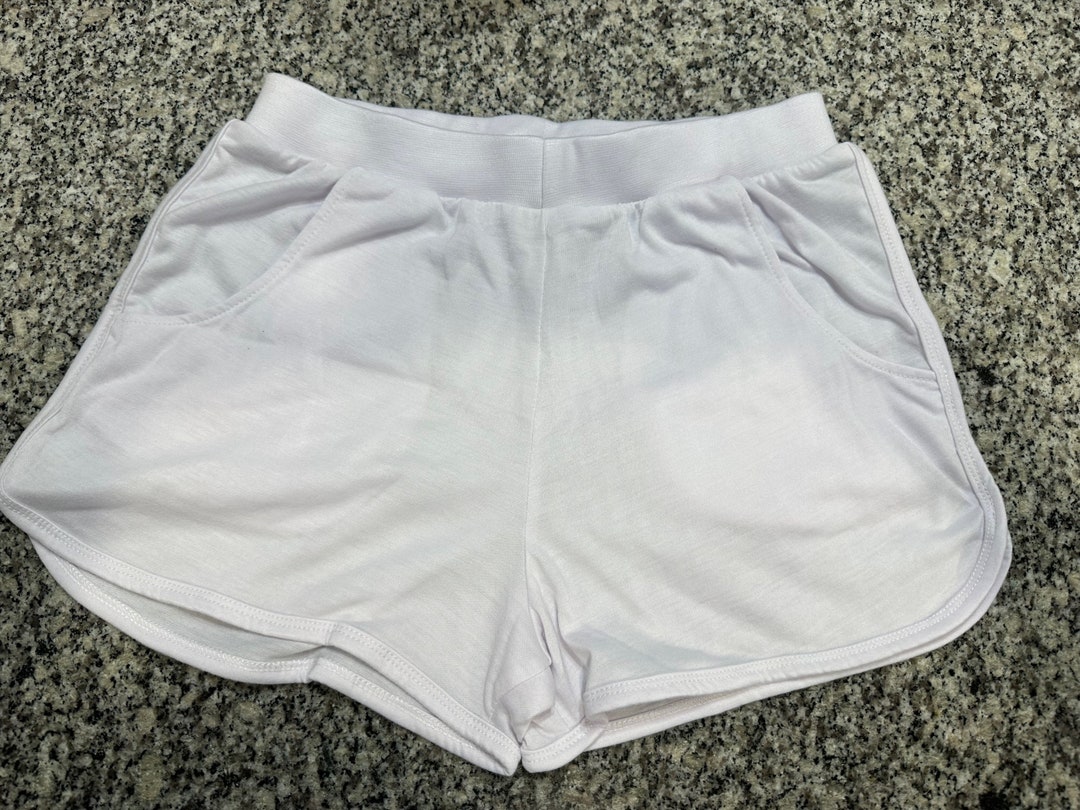 NEW Womens Polyester Shorts Sublimation 100% Polyester Pink Blue Cream ...