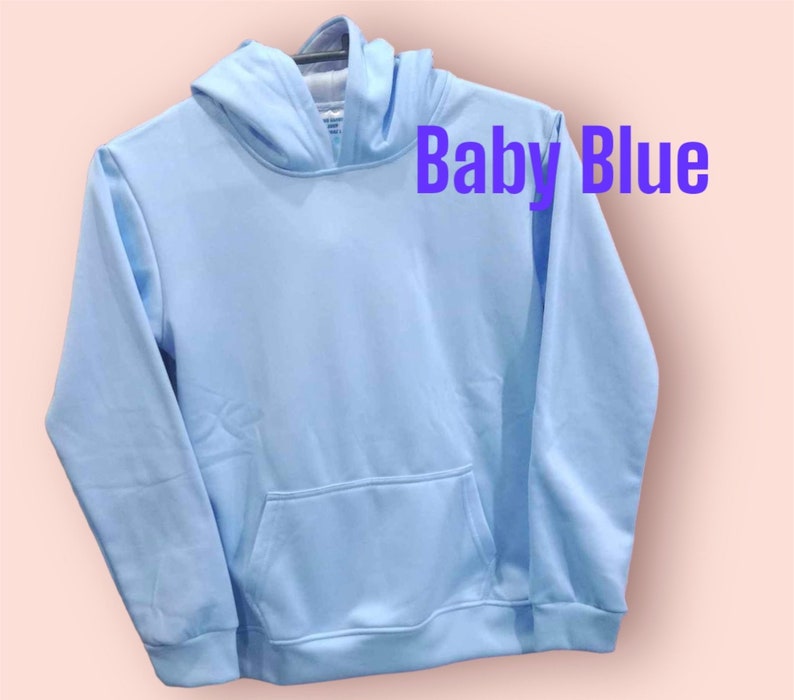 Youth Kids Hoodies 100% Polyester Sublimation Blank Blue Sweatshirt ...