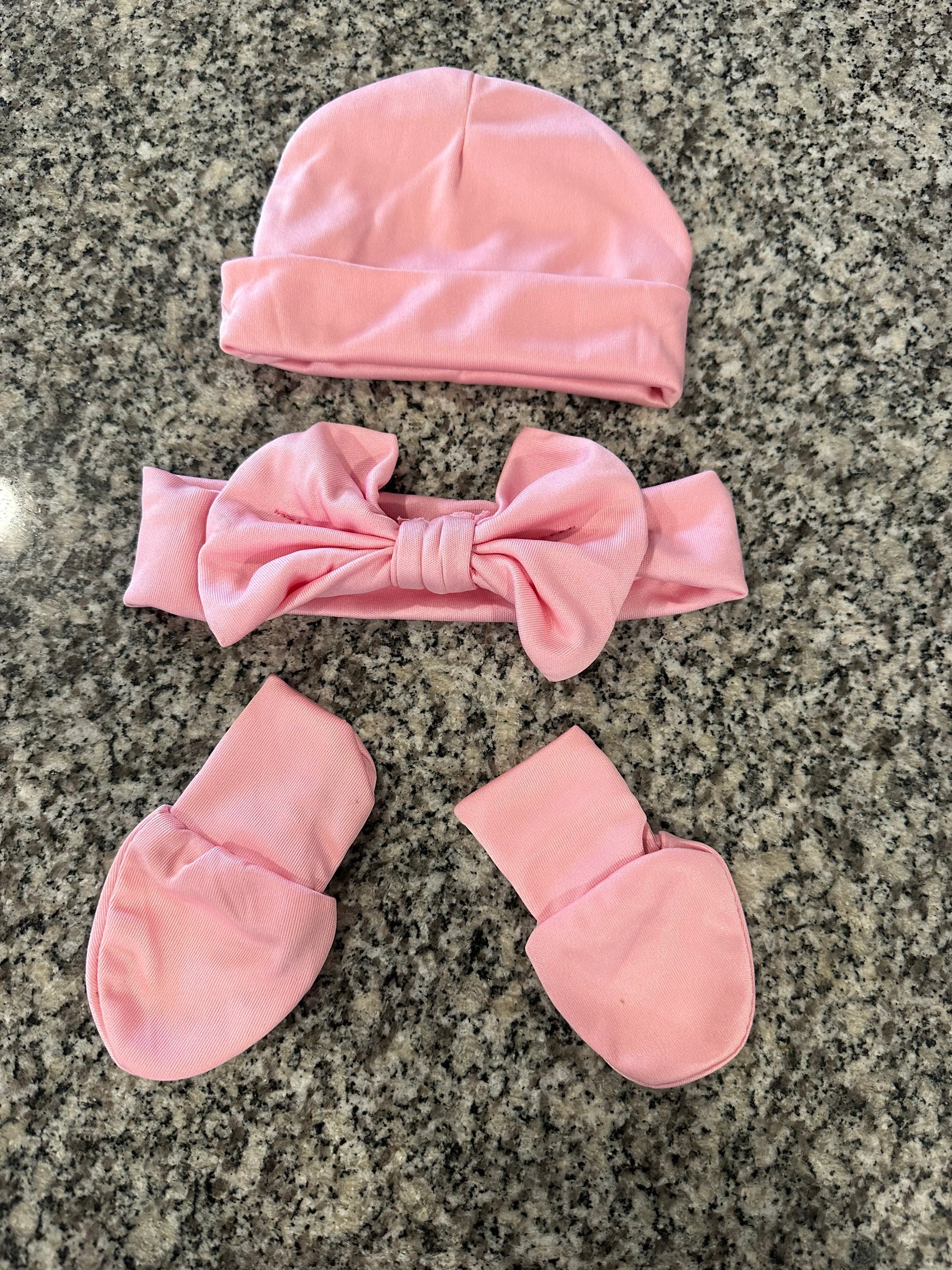 4 Piece Infant Baby Set Sublimation Mittens Hat 100% Polyester Pink - Etsy
