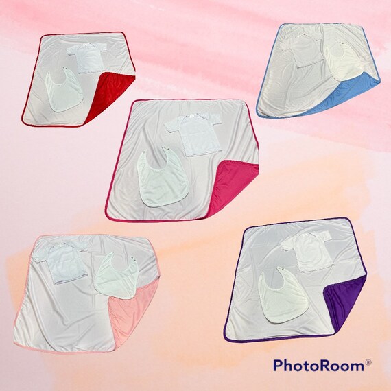 3 Piece Sublimation Set Baby Blanket Tshirt 0/3 Bib Bundle | Etsy