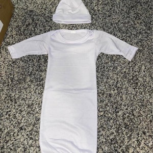 Sublimation Baby Hat and Gown Set With Matching Mittens Blank Newborn ...
