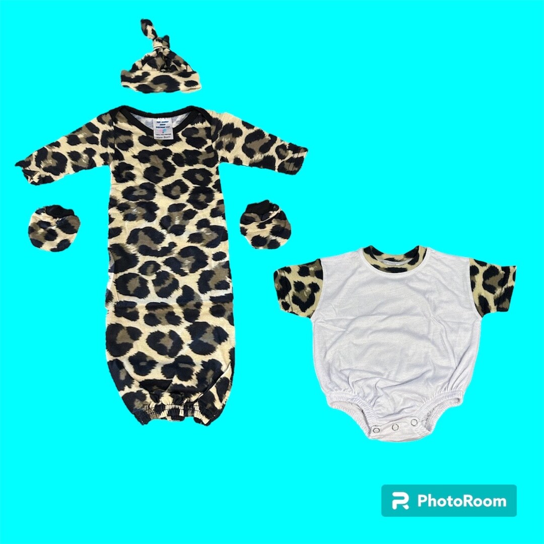 5 Piece Set-sublimation Baby Hat and Gown With Matching Mittens Set ...