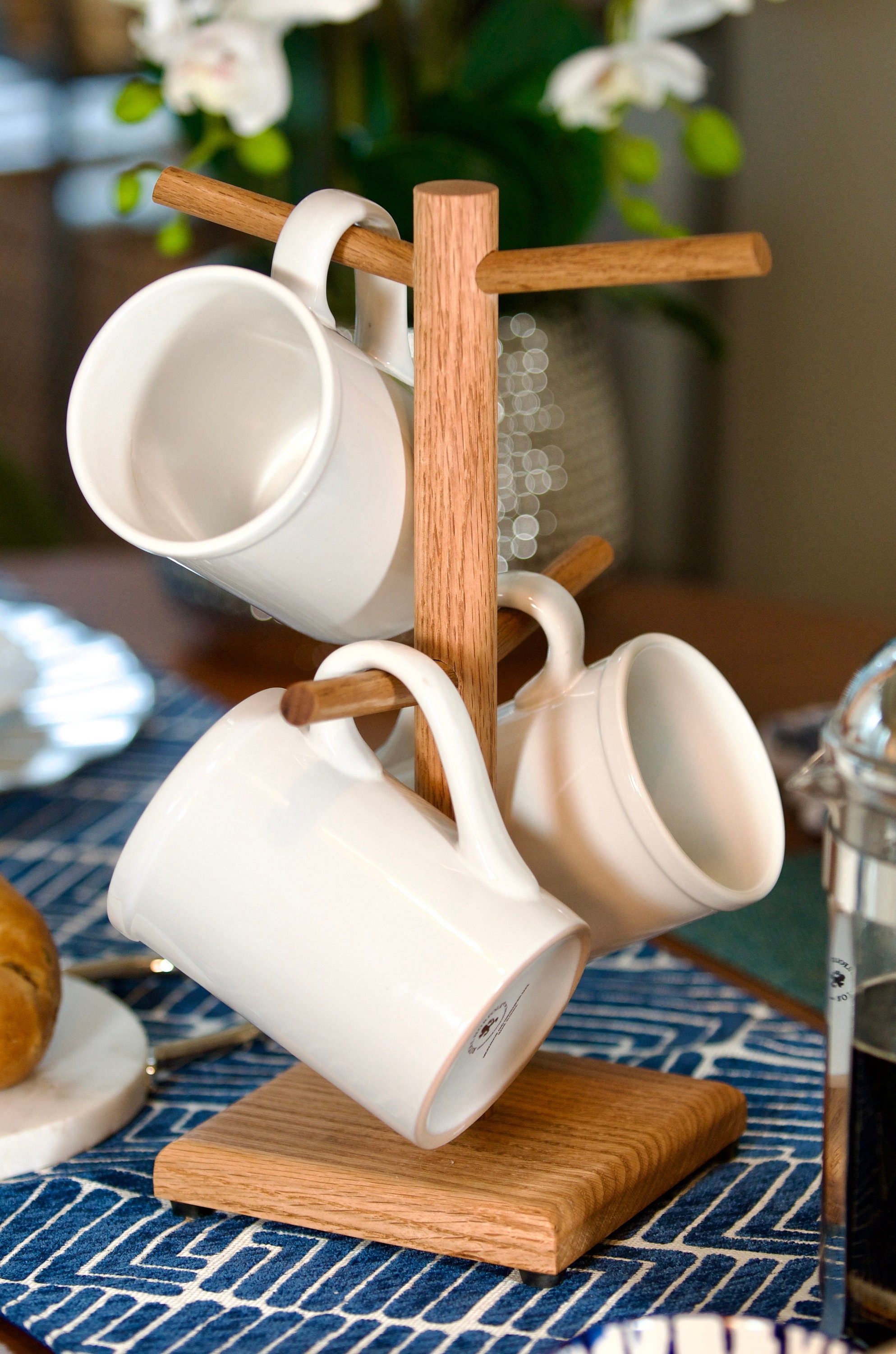 Wood Mug Rack Display - Mug Holder Stand - Coffee Cup Rack - Handmade ...