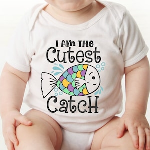 I Am the Cutest Catch Svg, Baby Saying Svg, Funny Kids Quote Svg, Cute ...