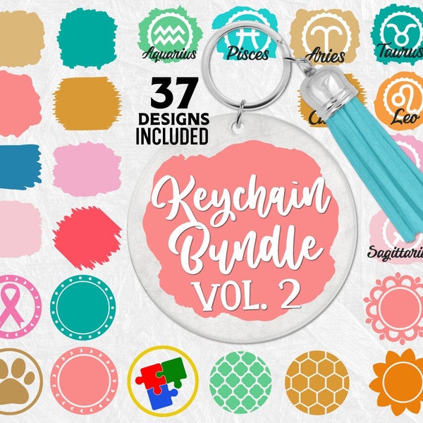 Keychain Svg Round - Etsy