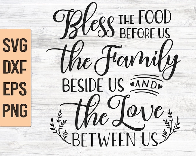 Farmhouse Kitchen Blessing Sign: Bless the Food Printable (JPG Files ...