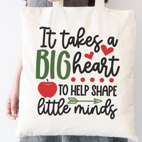 It Takes A Big Heart to Shape Little Minds Svg Teacher Days - Etsy