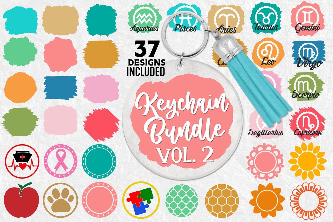 Keychain Svg Bundle Keychain Svg Round Keychain Svg Circle | Etsy Canada