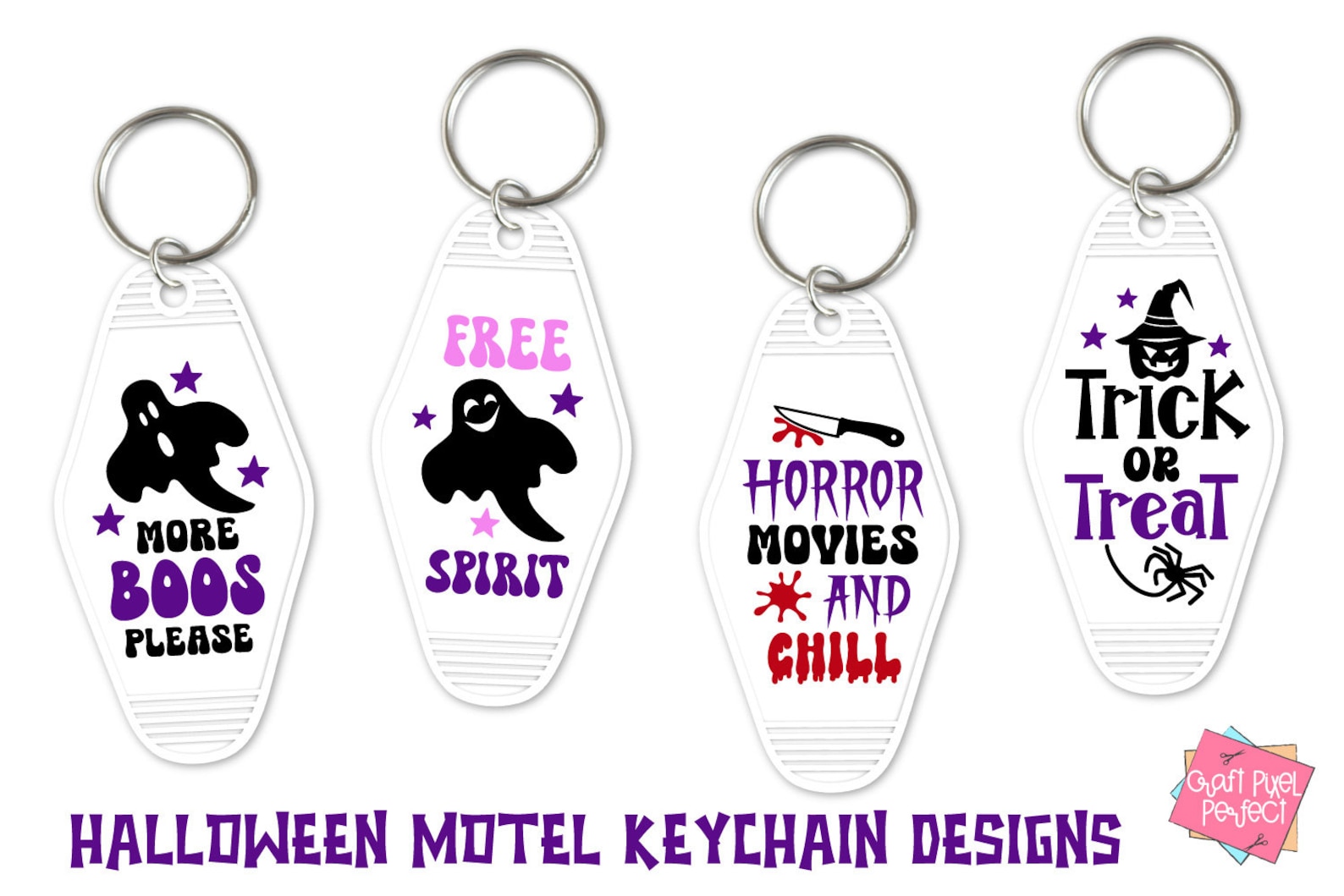 Halloween Motel Keychain SVG Bundle, Witch Hotel Keychain Svg, Ghouls ...