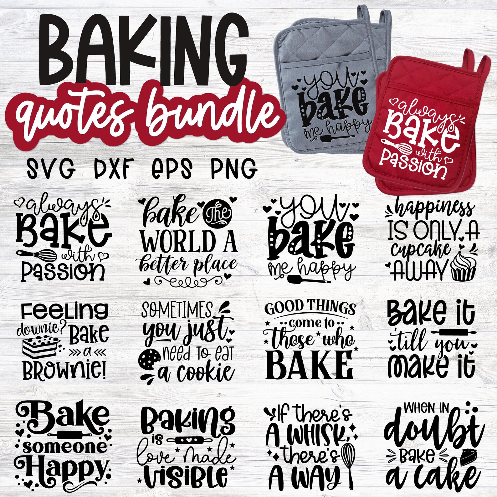 Baking Quotes Svg Bundle Pot Holder Svg Bundle Baking Svg | Etsy