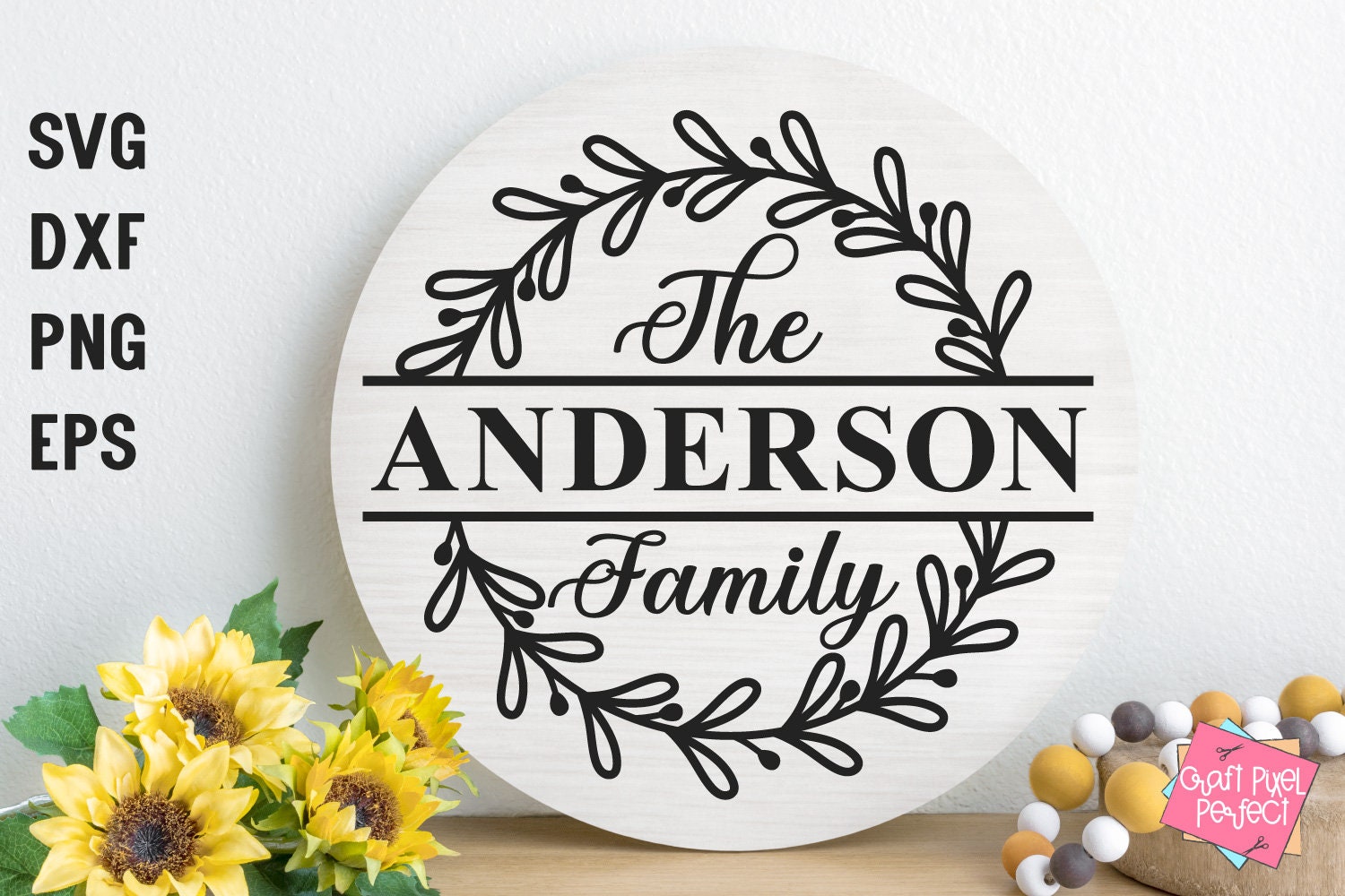 Family Monogram Frame Bundle, Floral Split Monogram Frame Svg, Wreath ...