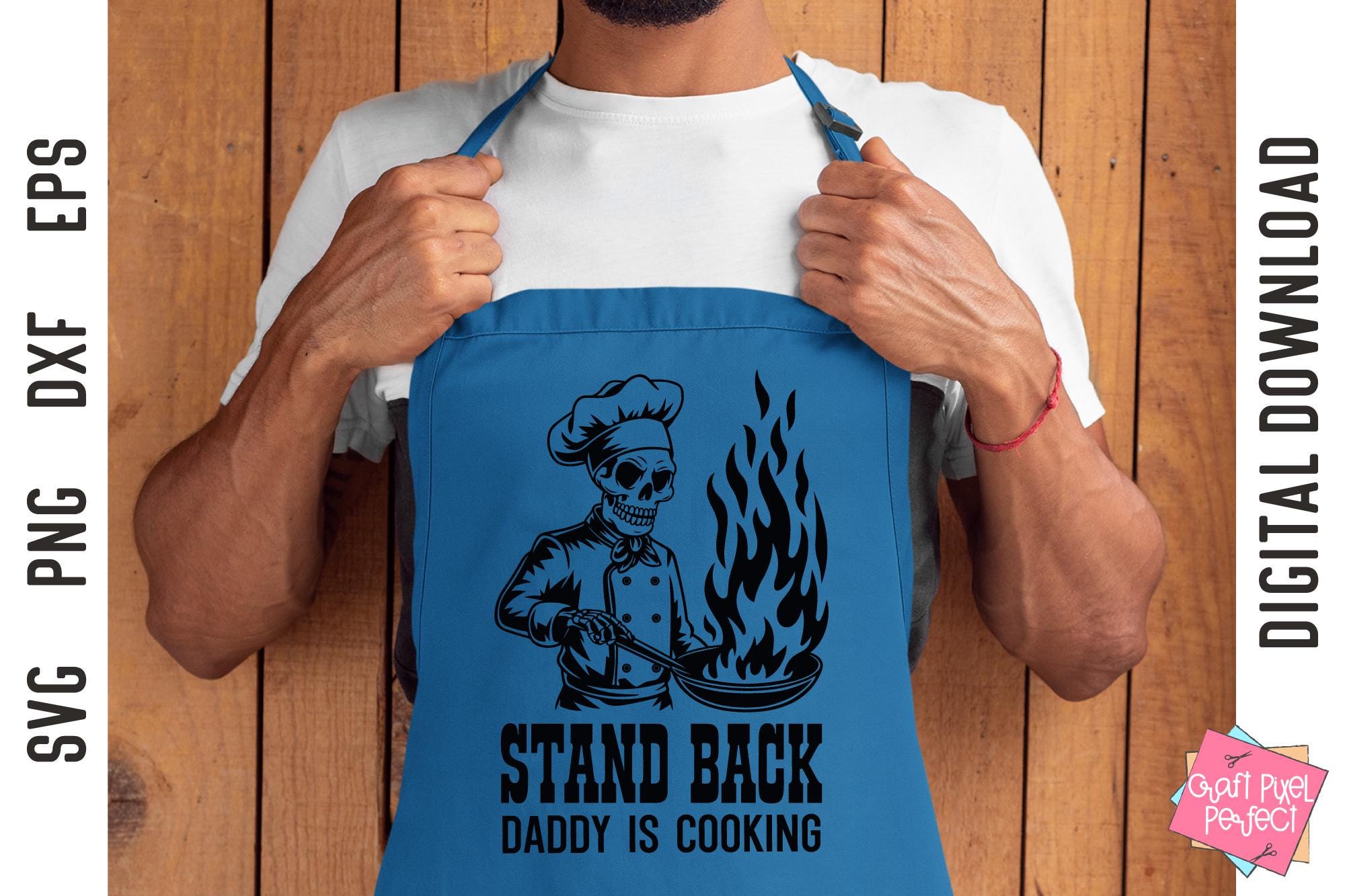 Funny Dad Apron Svg, Skeleton Chef SVG PNG, Skull Cooking Svg, Men ...