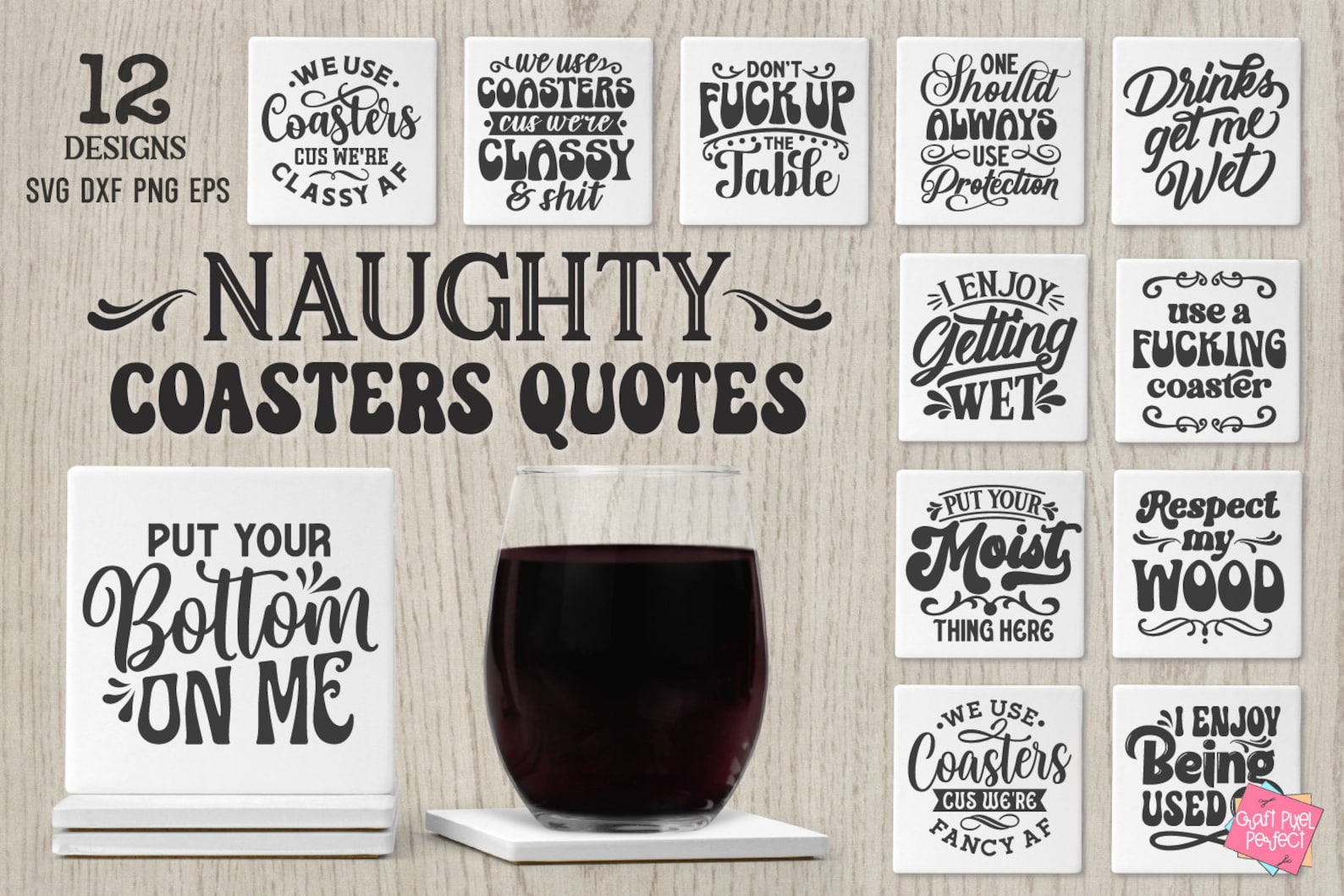 Naughty Coaster Quotes SVG Bundle, Funny Coaster Sayings, Coaster Svg ...