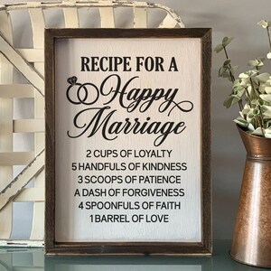 Recipe for A Happy Marriage Cutting Board Svg, Anniversary Sayings Svg ...