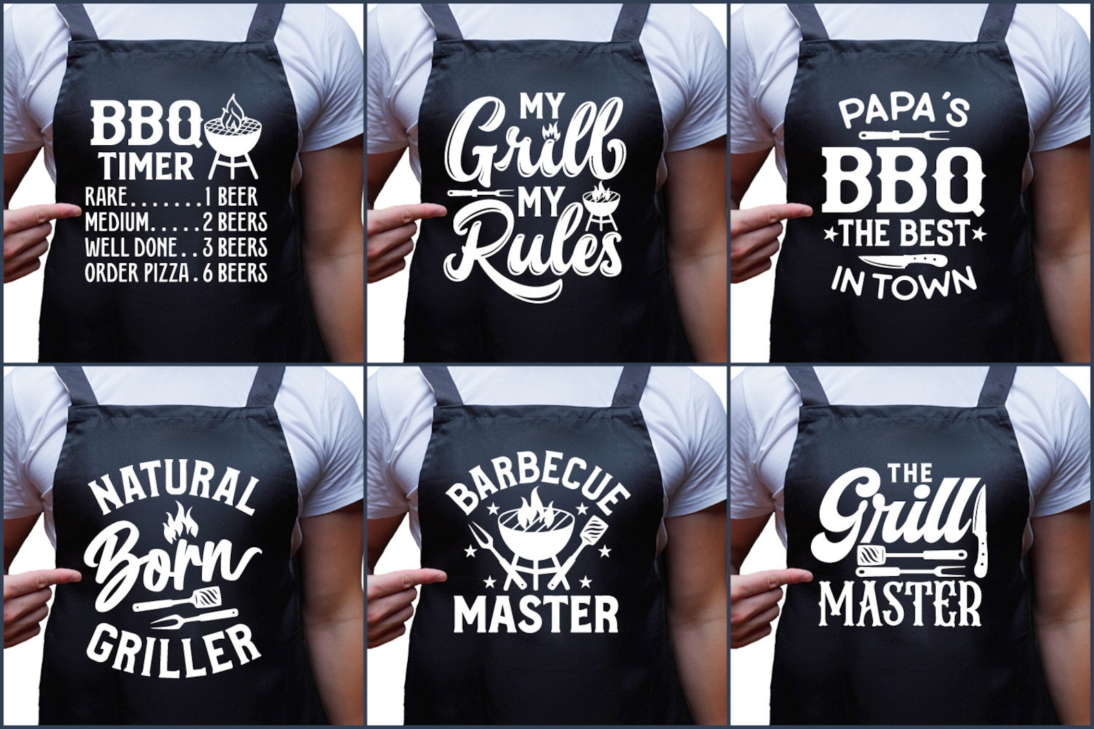 Dad's Apron SVG Bundle Funny BBQ Grilling Quotes - Etsy