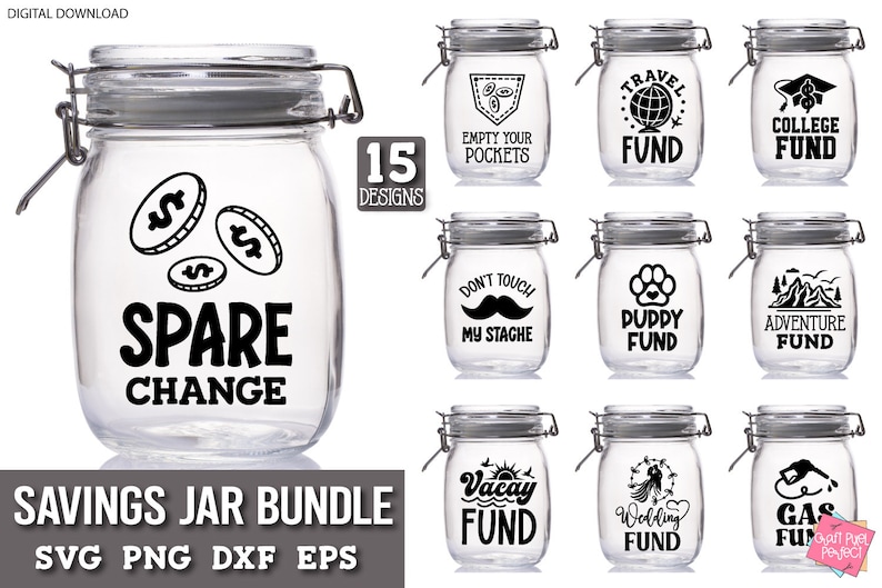Savings Jar Svg, Coin Jar Svg, Savings Bank Svg, Piggy Bank Svg ...