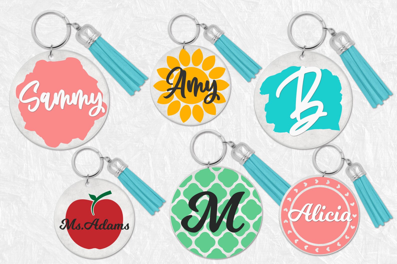 Keychain Svg Bundle Keychain Svg Round Keychain Svg Circle | Etsy Canada