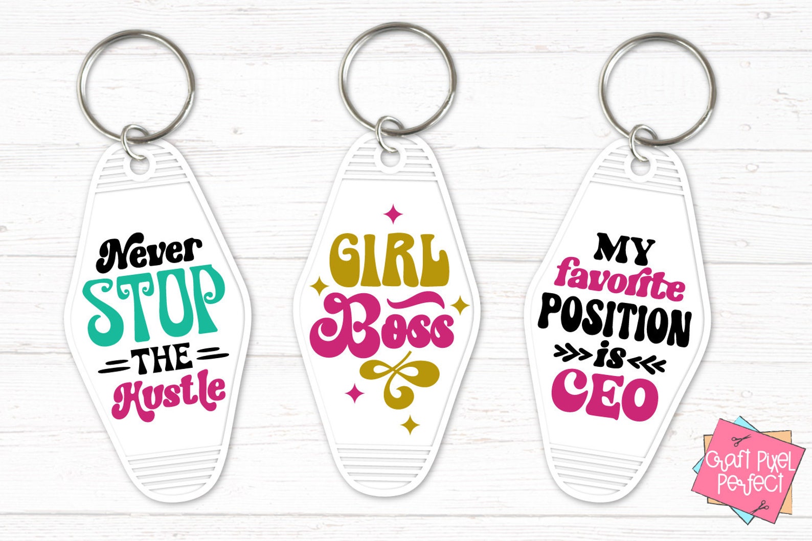 Retro Girl Boss Motel Keychain Svg Bundle Women Empowerment - Etsy