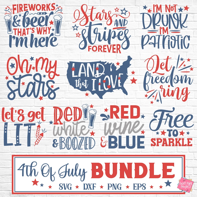 4th of July Svg Bundle 4th of July Cut Files Independence - Etsy