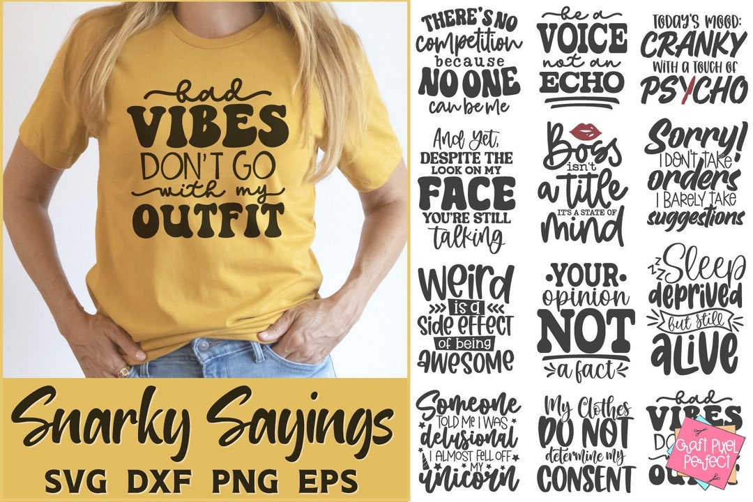 Snarky Sayings Svg Bundle Women Shirt Svg Motivational - Etsy