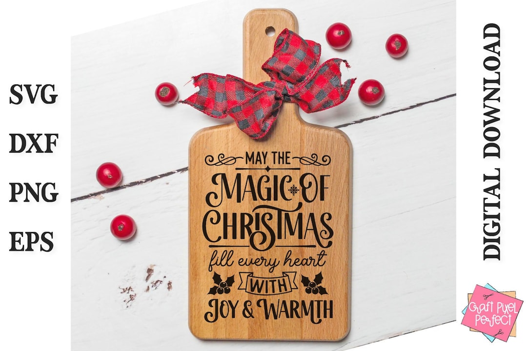 Christmas Cutting Board Svg, Holiday Cutting Board Design, Svg File for ...