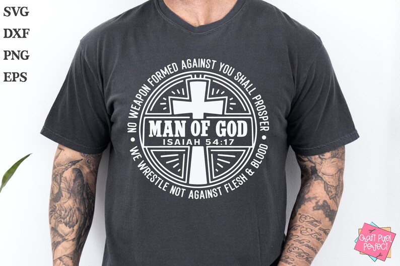 Christian Men Svg for Shirts, Man of God Svg, Isaiah 54:17 Svg, Bible ...