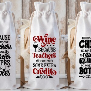 Teacher Appreciation SVG, Teacher Wine Bag SVG Bundle, Funny Wine ...