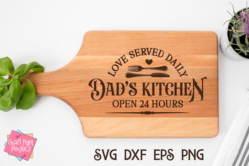 Dad's Kitchen Svg Cutting Board Svg Father's Day - Etsy