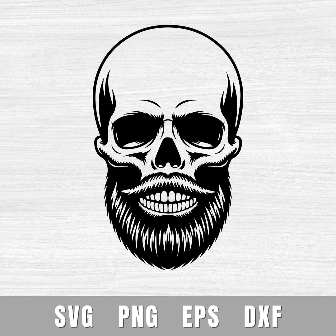 Bearded Skull SVG PNG | Skull Beard Clipart Graphic | Edgy Skull Design ...
