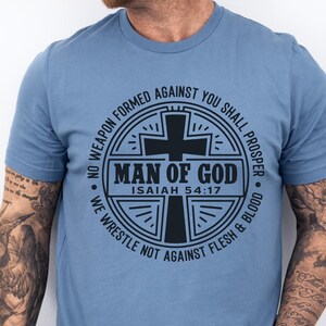 Christian Men Svg for Shirts, Man of God Svg, Isaiah 54:17 Svg, Bible ...