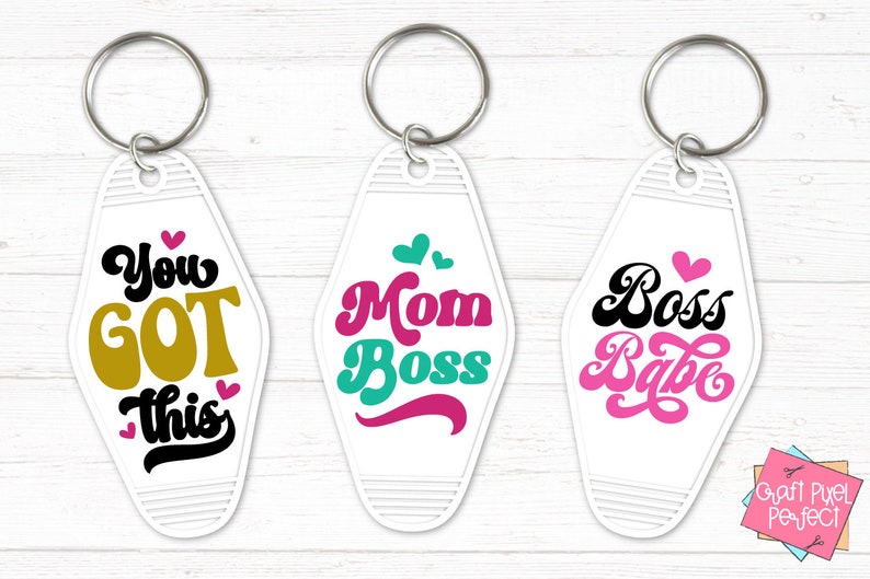 Retro Girl Boss Motel Keychain Svg Bundle Women Empowerment - Etsy