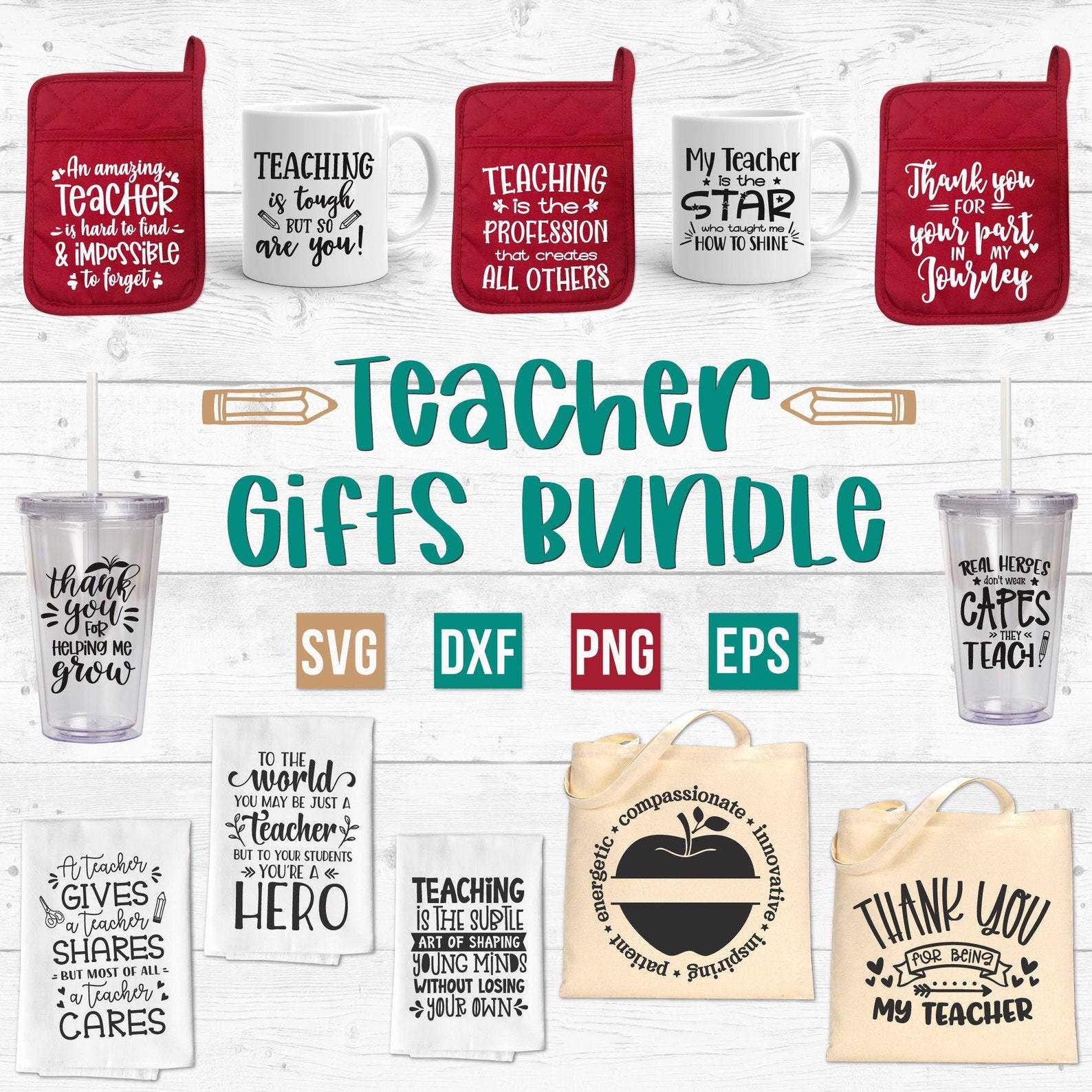 Teacher Bundle Svg Teacher Appreciation Svg Teacher Gift - Etsy