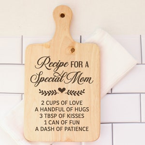 Mom Cutting Board Svg, Recipe for A Special Mom, Mother's Day Svg ...