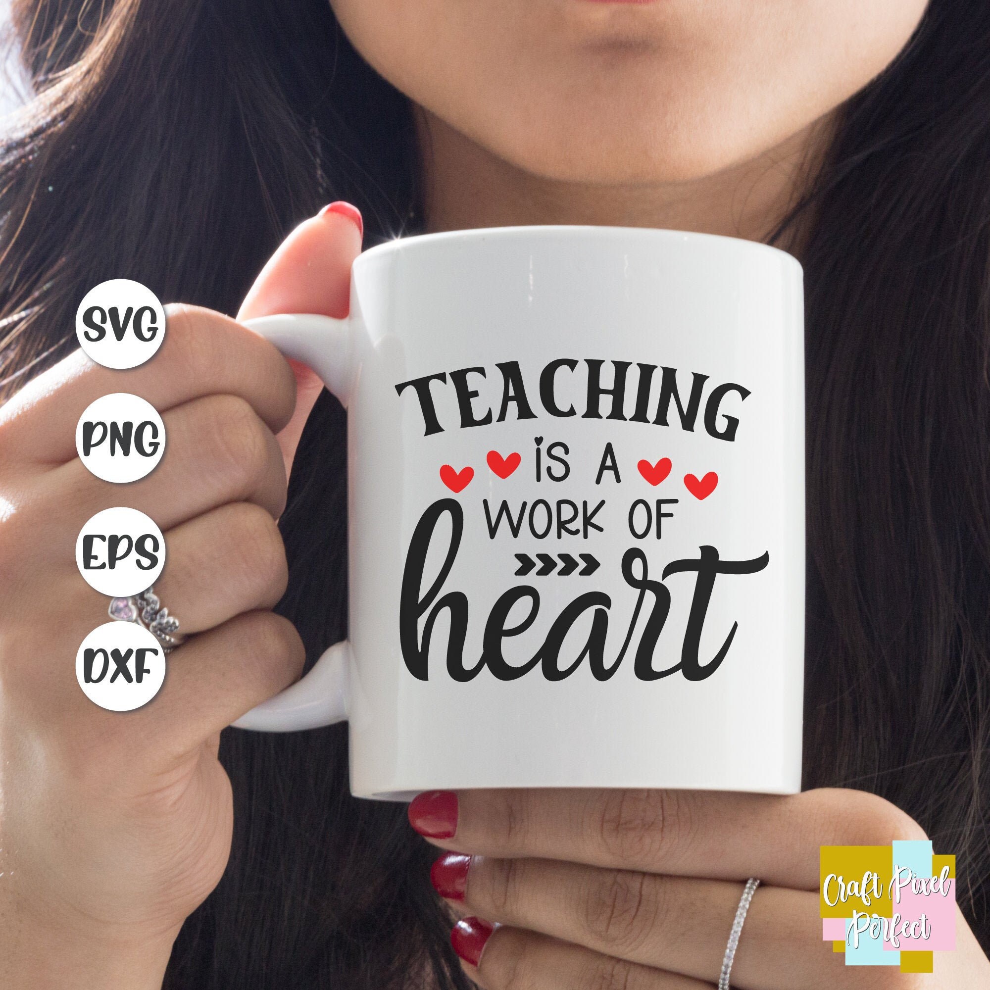 Teacher Svg File Teaching is A Work of Heart Svg Teaching - Etsy UK