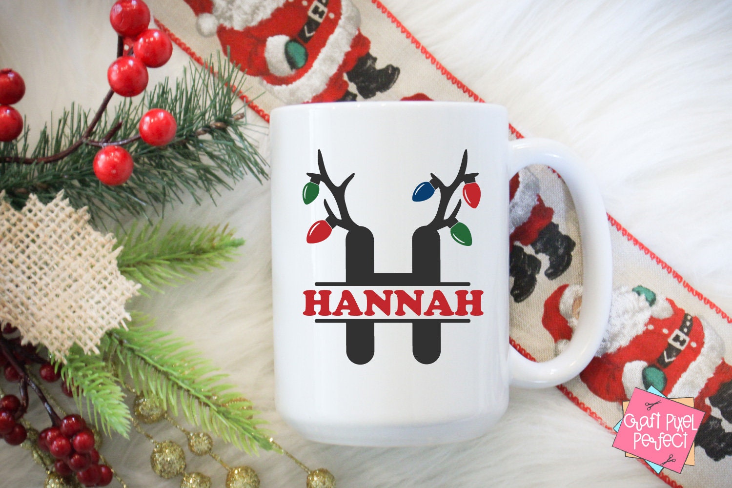 Christmas Split Letters Monogram Svg Bundle, Antlers Split Alphabet ...
