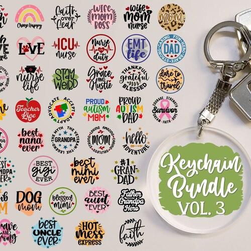 Keychain Bundle SVG Keychain SVG Quotes - Etsy Canada