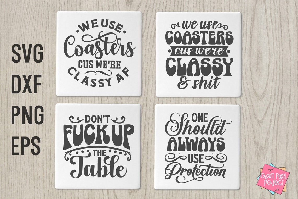 Naughty Coaster Quotes SVG Bundle Funny Coaster Sayings - Etsy New Zealand